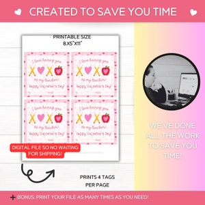 Daycare Teacher School Valentine Gift Tag Printable Valentine Gift Tags ...