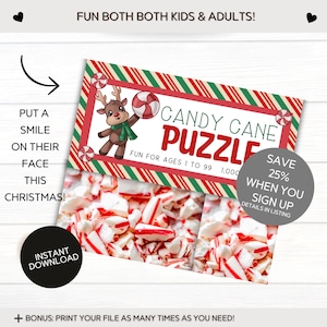 Christmas Candy Cane Puzzle White Elephant Gag Gift | Secret Santa Gift ...