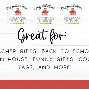 Teacher Survival Kit Gift Tag | Gifts for Teachers and Staff ...
