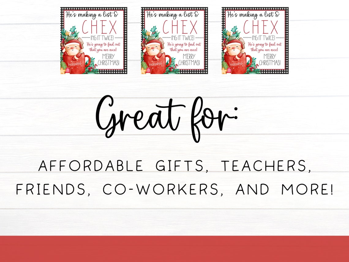 Chex Mix Gift Tag | Printable Christmas Treat Tag | Holiday Treat Tag ...