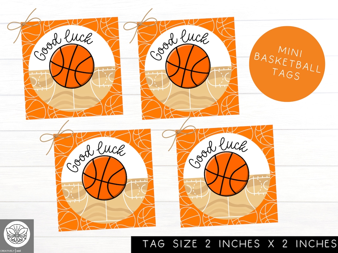 Sports Tags Printable DIY Good Luck Basketball Locker Treat Tags ...