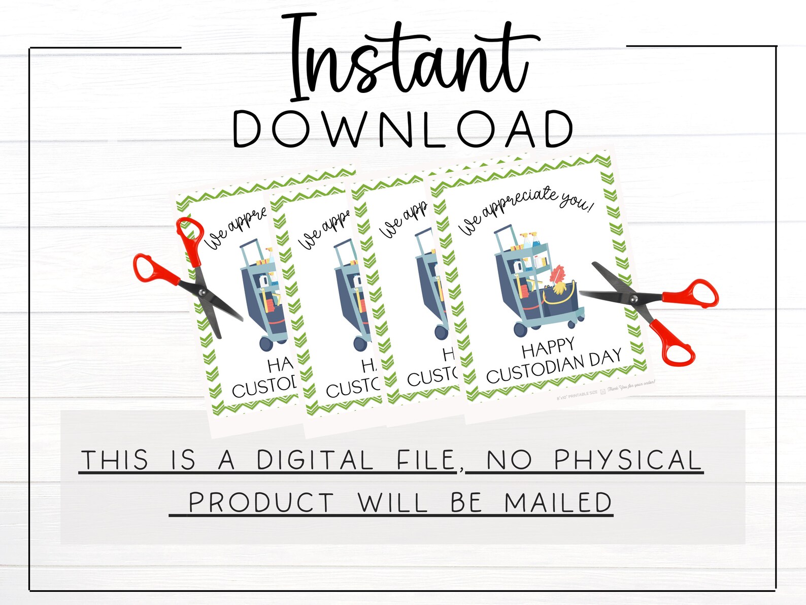 Custodian Appreciation Day Printable Sign Janitor Thank You - Etsy