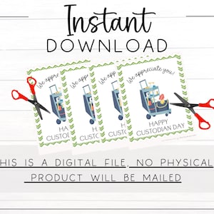 Custodian Appreciation Day Printable Sign | Janitor Thank You Gift ...