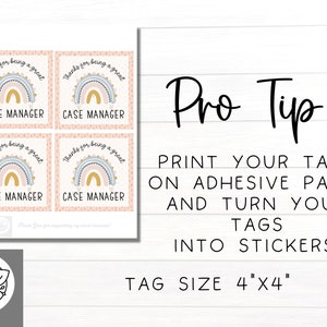 Social Worker Gift Printable Tag | Case Manager Appreciation | Social ...