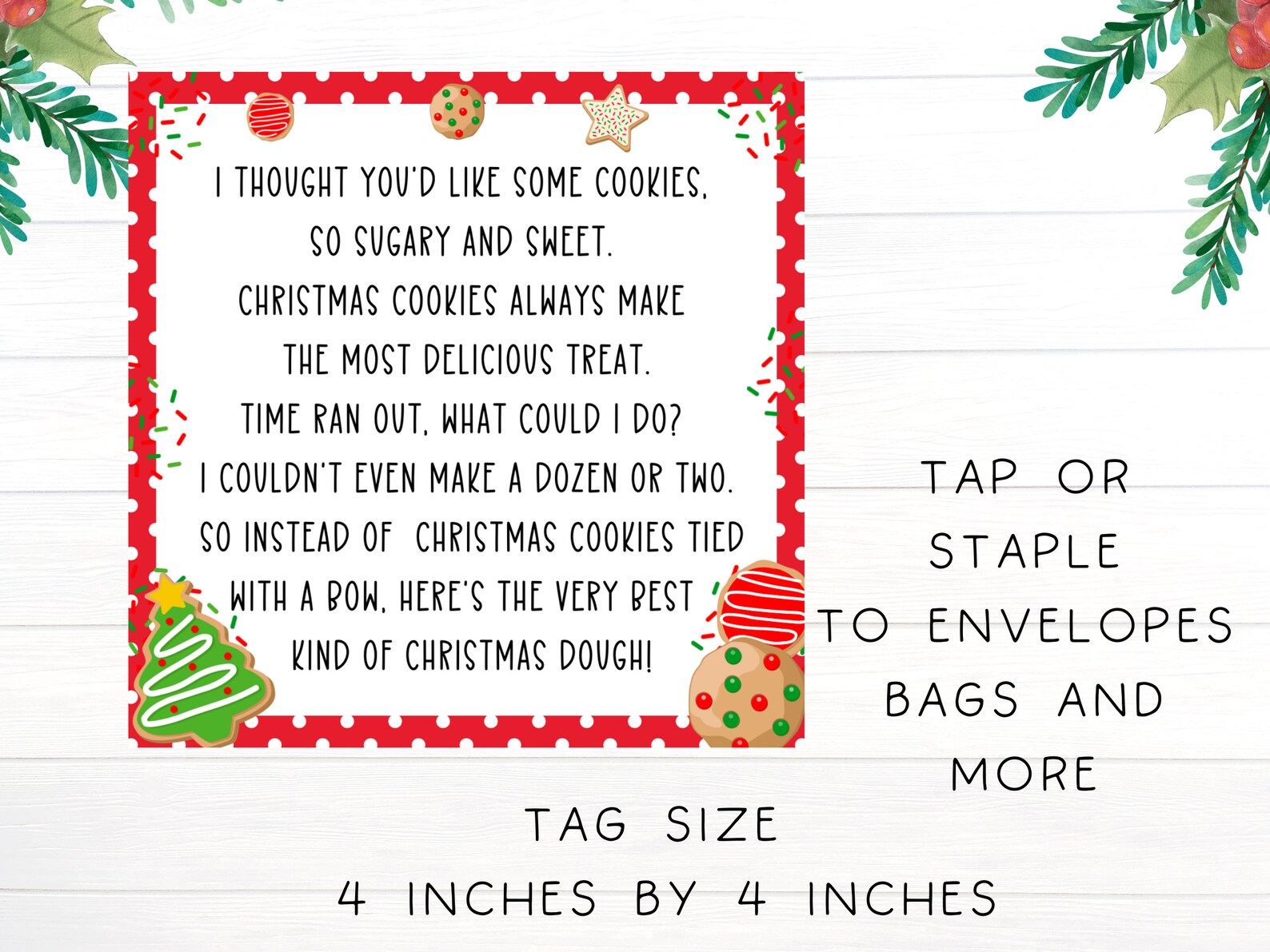 Holiday Dough Treat Bags | Christmas Dough Treat Bag Toppers | Money ...