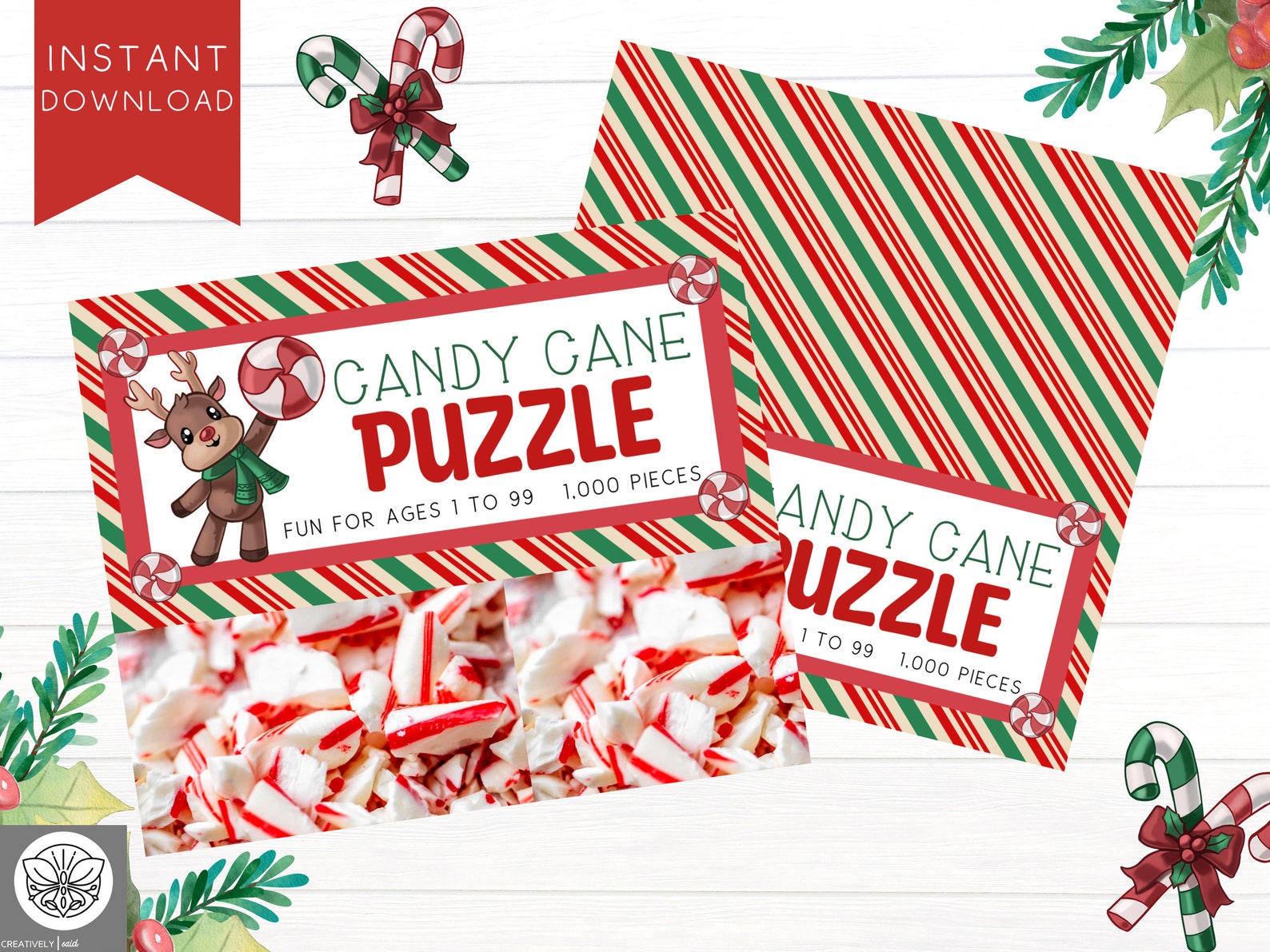 Christmas Candy Cane Puzzle White Elephant Gag Gift Secret - Etsy