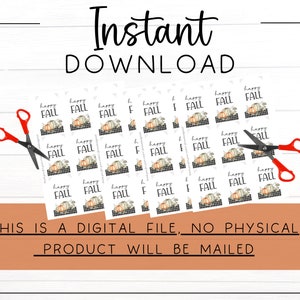 Happy Fall Gift Tags |autumn Treat Tag| Fall Treat Bag | Fall Labels ...