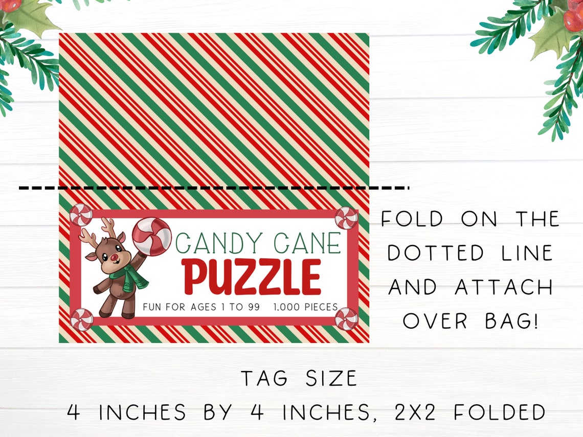 Christmas Candy Cane Puzzle White Elephant Gag Gift Secret - Etsy