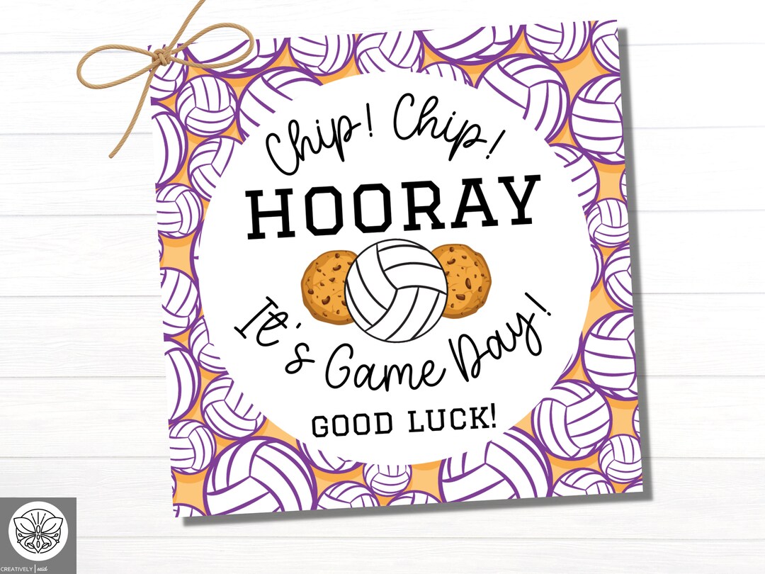 Volleyball Good Luck Tags Printable Volleyball Party Favor Volleyball ...