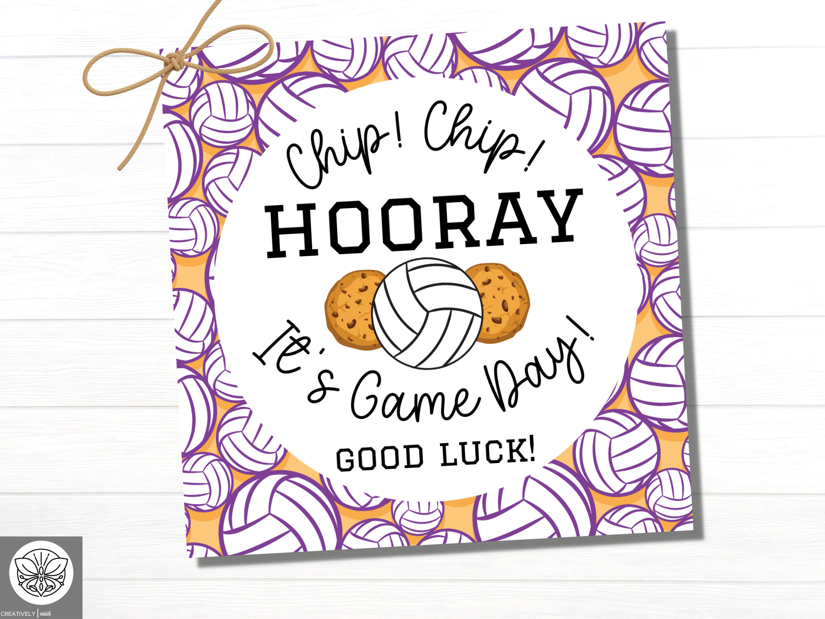 Volleyball Good Luck Tags Printable Volleyball Party Favor - Etsy