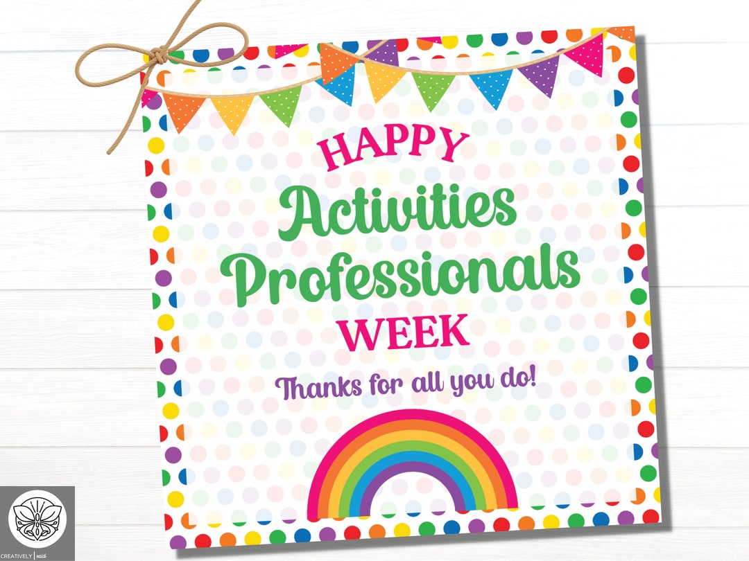 Activities Director Appreciation Day Week Printable Gift Tag ...