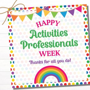 Activities Director Appreciation Day Week Printable Gift Tag ...