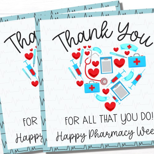Pharmacist Appreciation Thank You Gift Tags Printable - Etsy