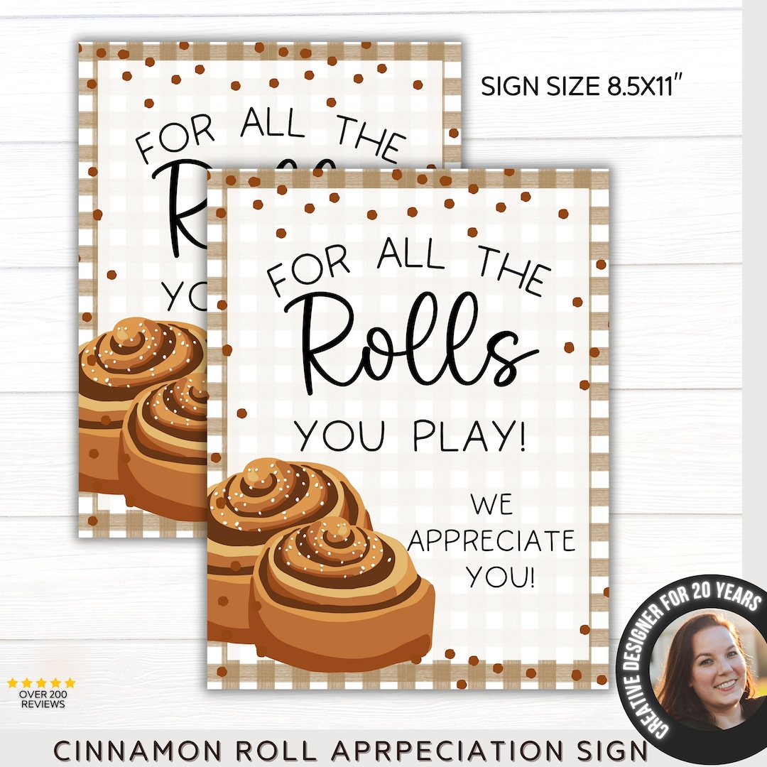 Cinnamon Roll Gift Sign | Teacher Nurse Staff Appreciation Gift Sign ...