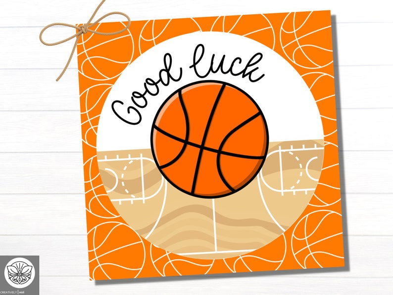 Basketball Good Luck Tags Printable Basketball Party Favor - Etsy