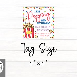 I'm Popping With Excitement That You're in My Class Tags | Instant ...