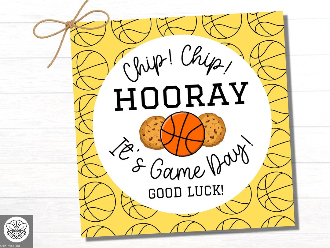 Basketball Good Luck Tags Printable Basketball Party Favor Basketball ...