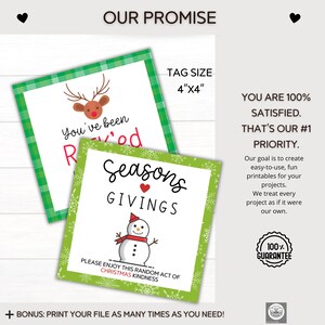Christmas Random Act of Kindness Cards | Pay It Forward | Printable ...