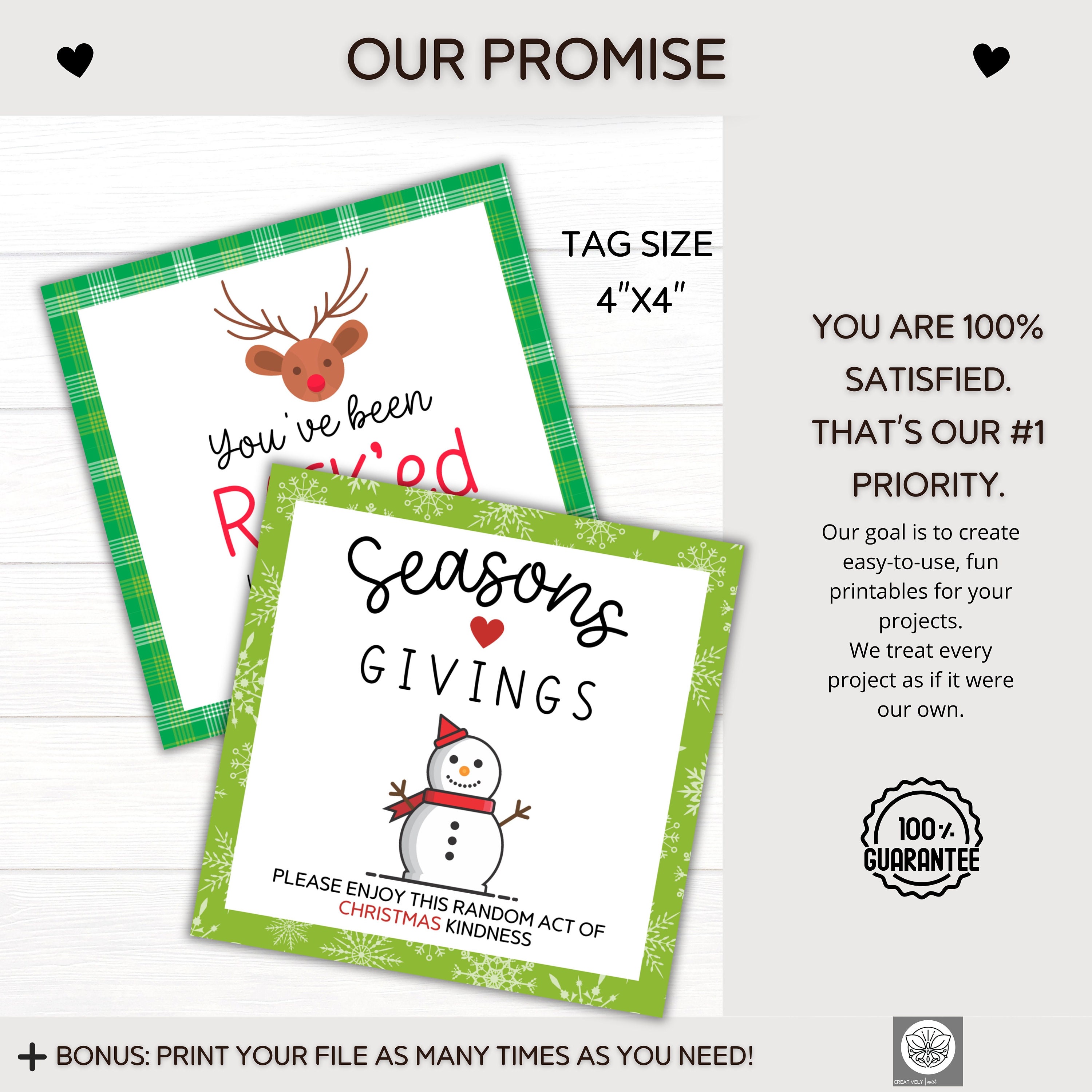 Christmas Random Act of Kindness Cards | Pay It Forward | Printable ...