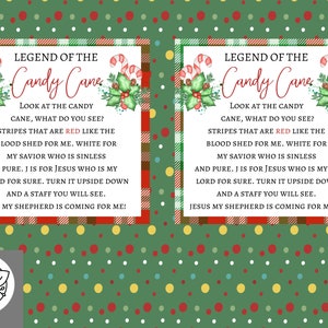 Legend of the Candy Cane Tags | Religious Gift Tag | Advent Partner ...