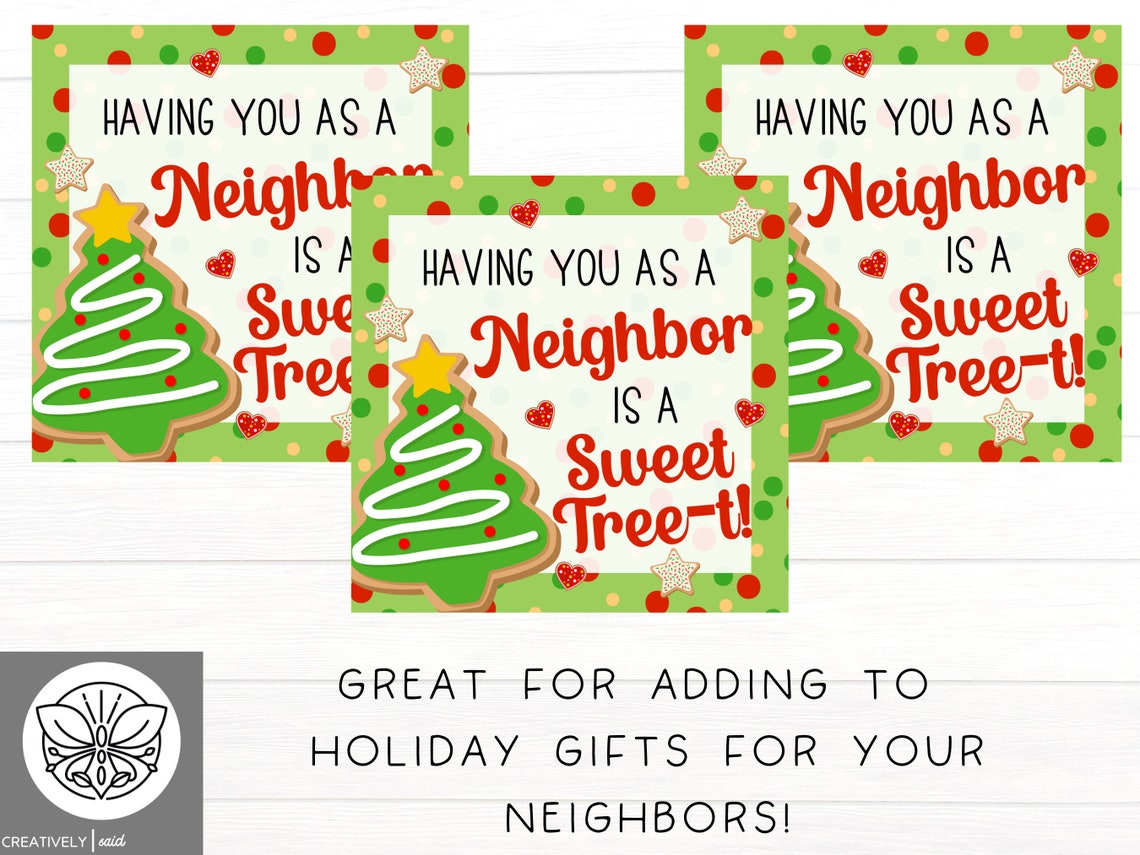 Gift Tag Printable Neighbors Christmas Gifts for Neighbors - Etsy