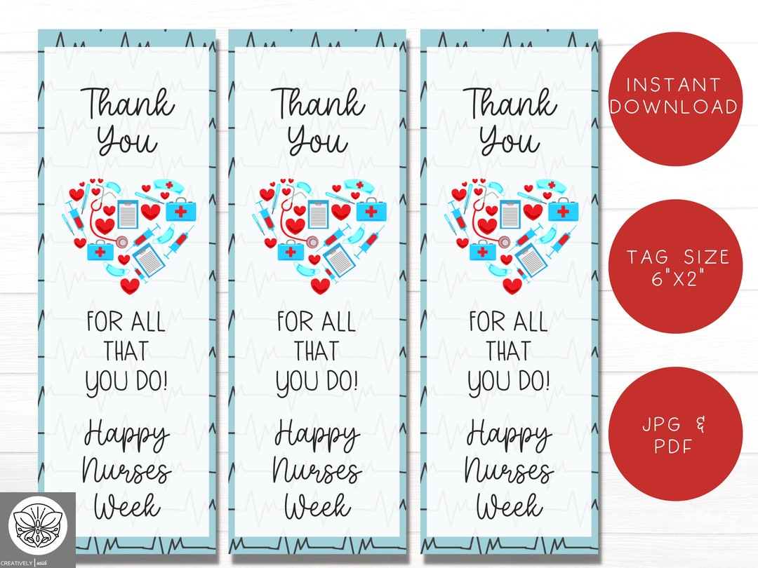 Nurse Week Appreciation Gift Tag | Nurse Appreciation | Happy Nurses ...