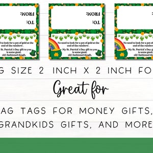 St. Patrick's Day Money Gift Printable | Money Gift Ideas | Holiday ...