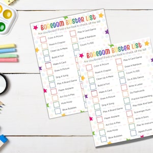 I'm Bored Checklist Printable Checklist Kids Checklist - Etsy