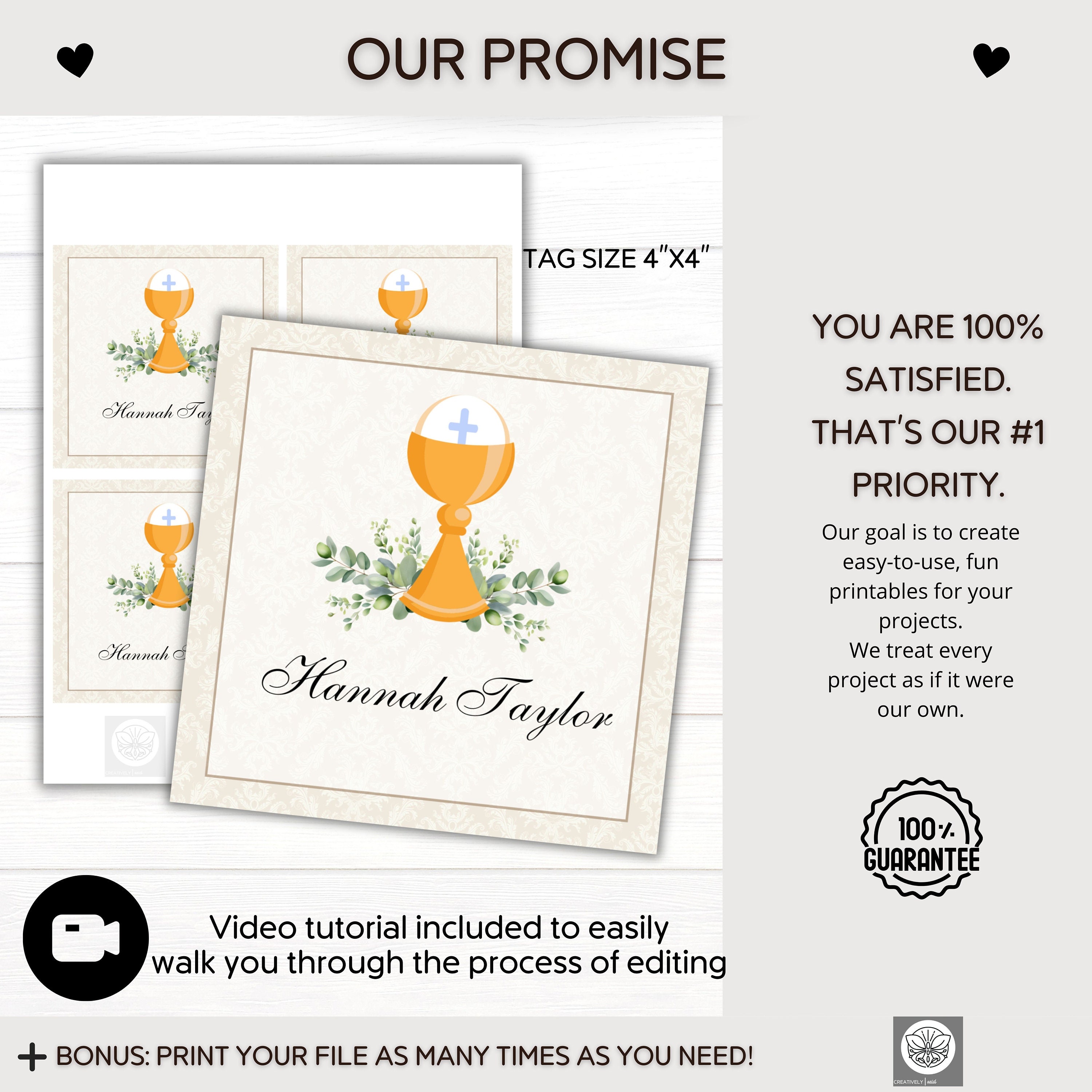 Chalice Template Modern First Communion Sacrament Certificate With
