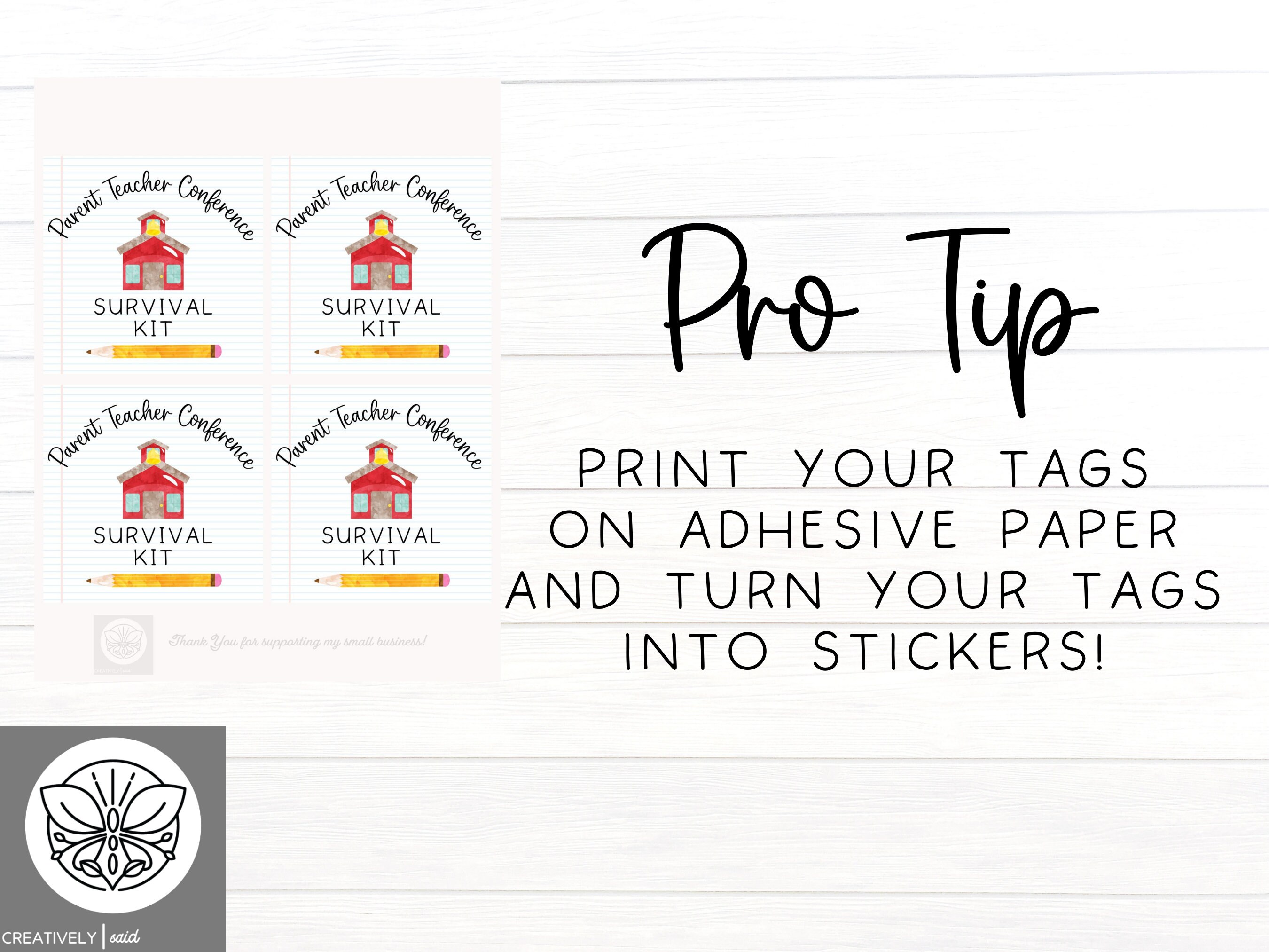 Parent Teacher Conference Survival Kit Tag | Teacher Appreciation Gift ...
