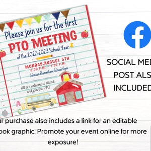 Editable Canva Template PTO Meeting Flyer | Editable Canva Template ...