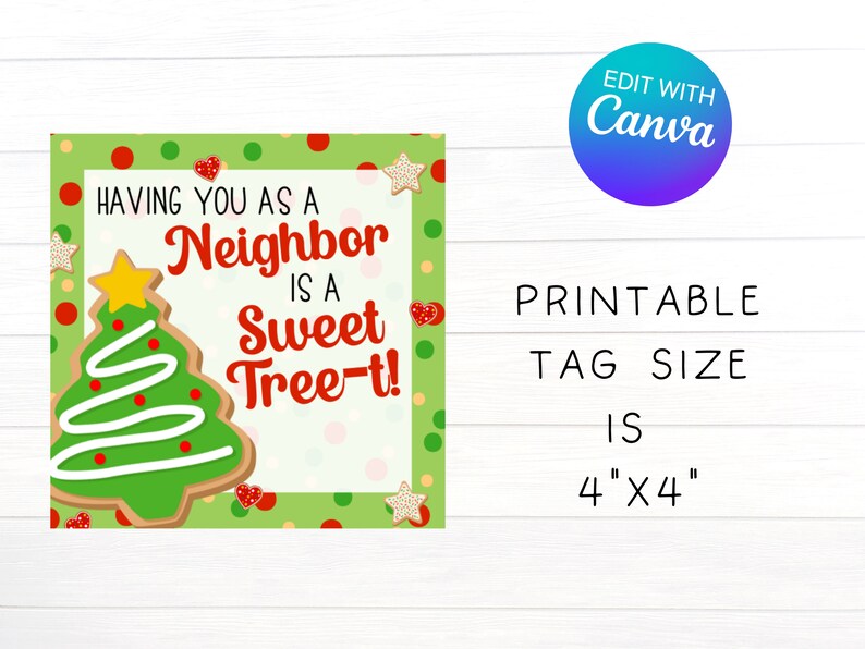 Editable Gift Tag Printable Neighbors Christmas Gifts for - Etsy