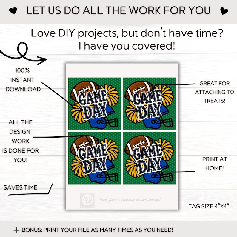 Football Good Luck Tags | Printable Football Party Favor | Coach Gift ...