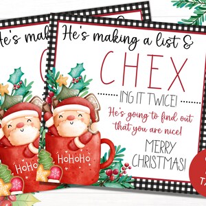Chex Mix Gift Tag | Printable Christmas Treat Tag | Holiday Treat Tag ...