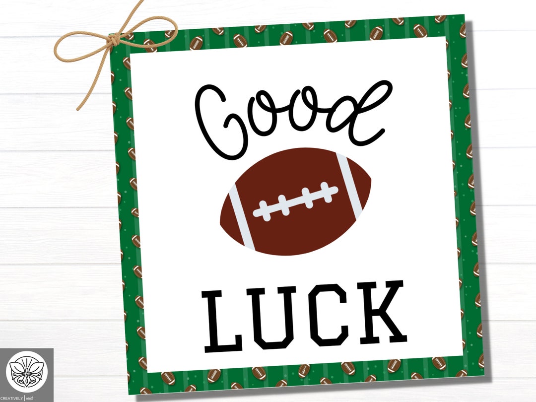 Football Good Luck Tags | Printable Football Party Favor | Football ...