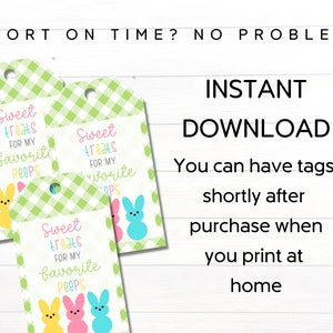 Easter Peeps Printable Tags Happy Easter Treats for My Peeps Gift Tags ...