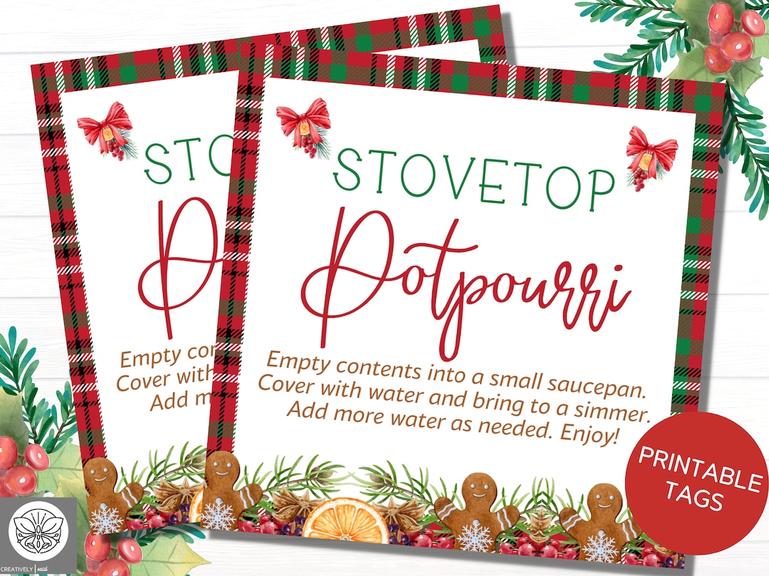 Stovetop Simmering Simmer Pot Potpourri Christmas Gift Tag | Teacher ...