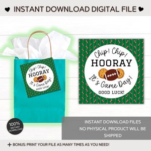 Football Good Luck Tags | Printable Football Party Favor | Football ...