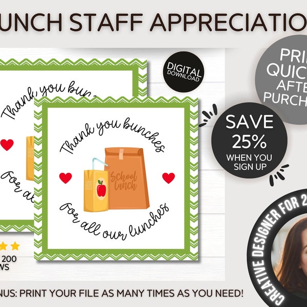 Thank You for Cafeteria Staff - Etsy