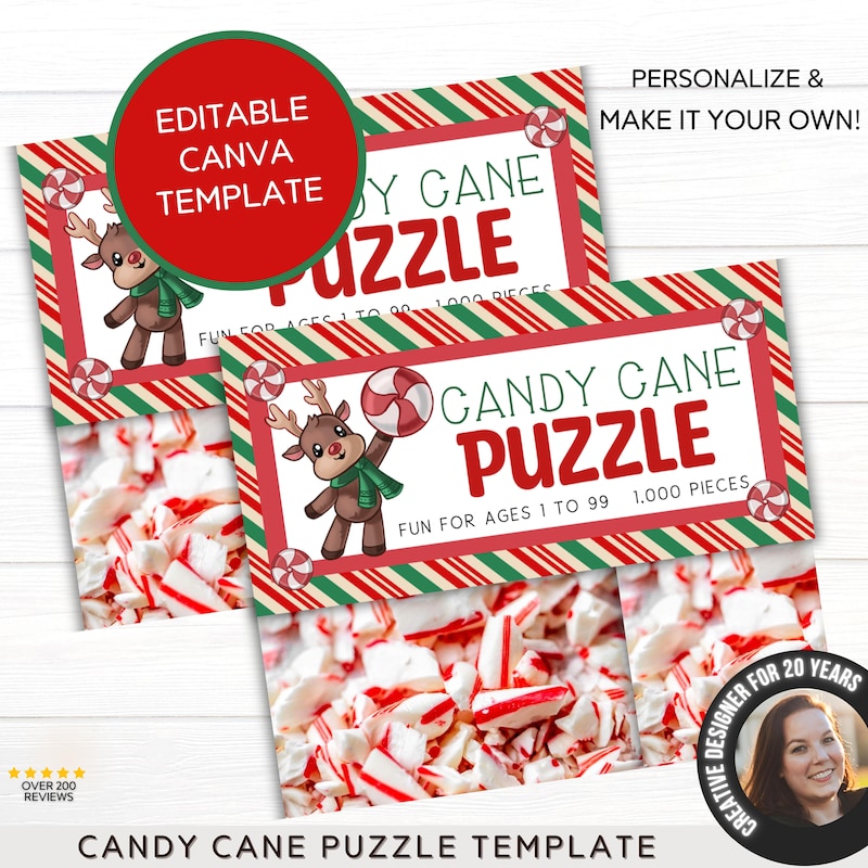 Candy Cane Puzzle - Etsy