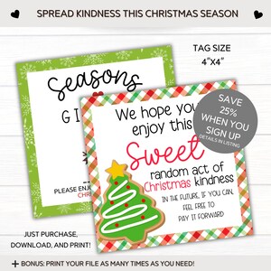 Christmas Random Act of Kindness Cards | Pay It Forward | Printable ...