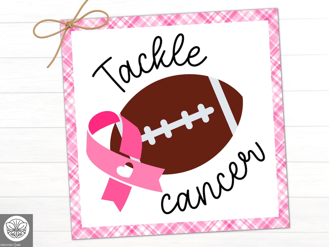 Tackle Cancer | Breast Cancer Awareness Football Tag | Printable ...
