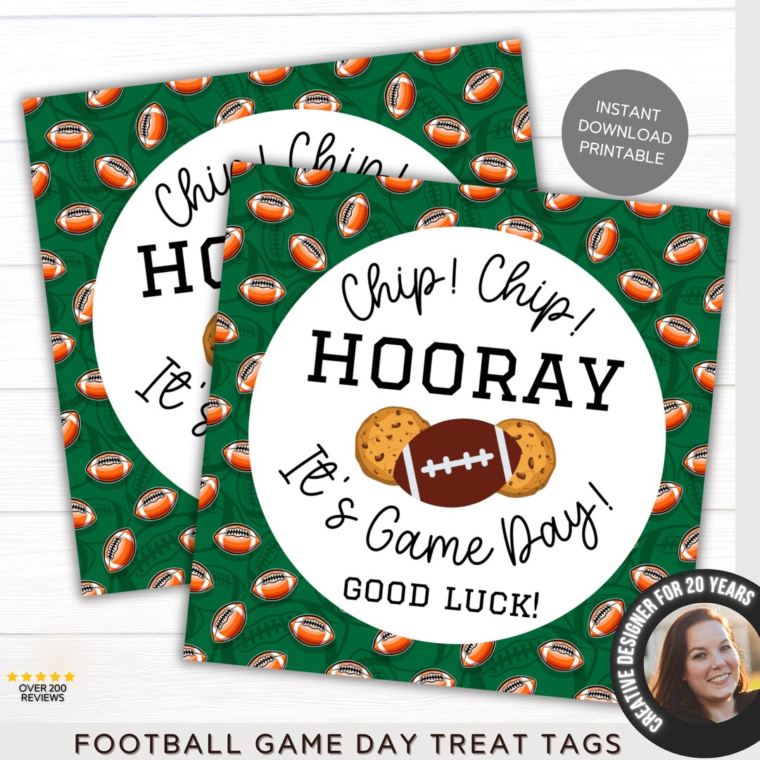 Football Good Luck Tags Printable Football Party Favor Football Coach ...