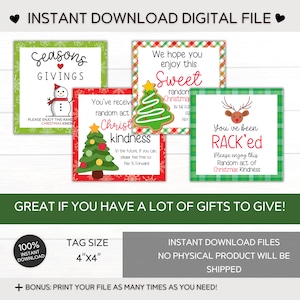 Christmas Random Act of Kindness Cards | Pay It Forward | Printable ...
