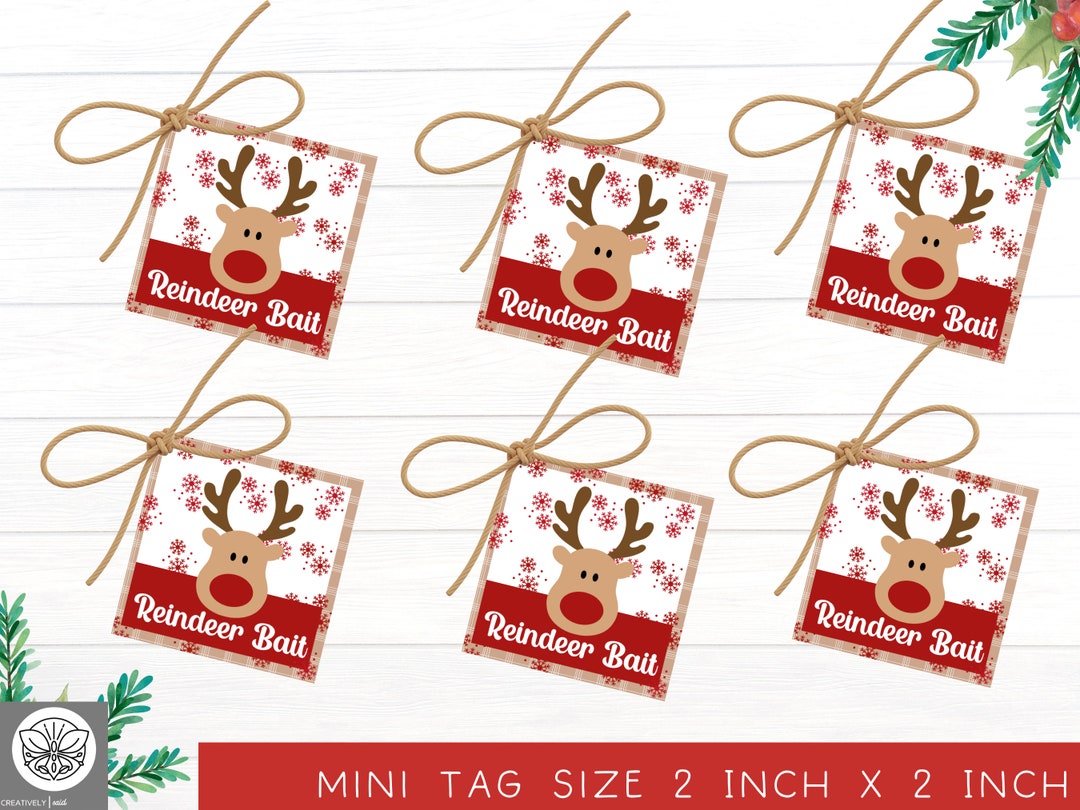 Reindeer Bait Printable Tag Chex Mix Tag Christmas Snacks - Etsy