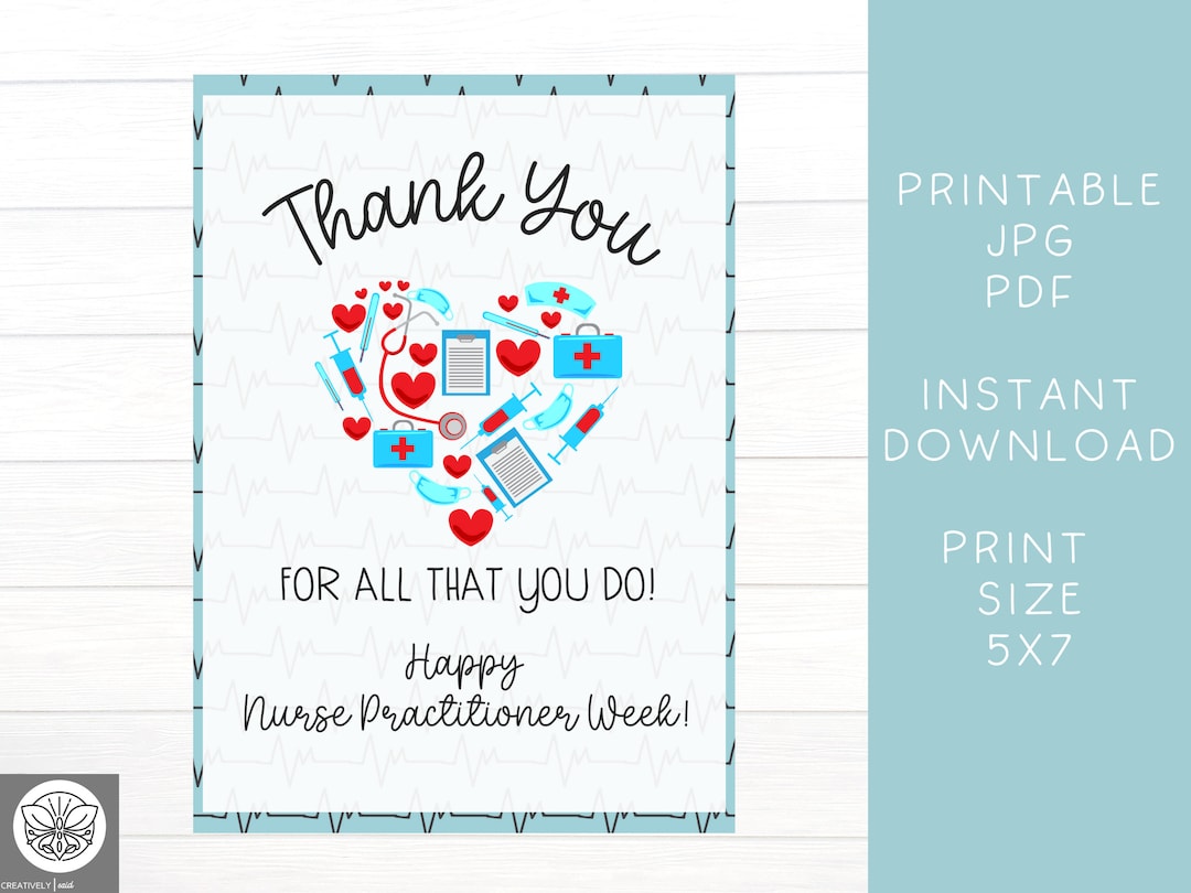 Nurse Practitioner Week Appreciation Gift Card| Nurse Appreciation ...