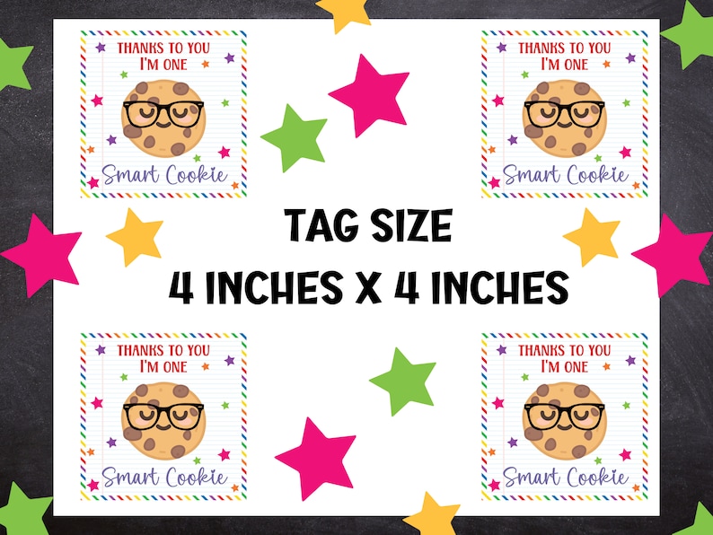 Teacher Appreciation Tags Smart Cookie Tag PTO Teacher - Etsy