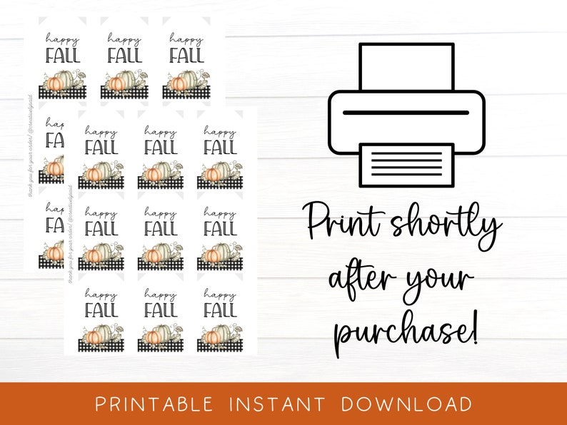 Happy Fall Gift Tags |autumn Treat Tag| Fall Treat Bag | Fall Labels ...