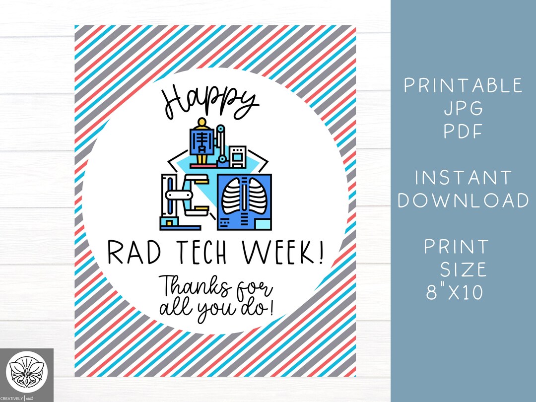 Rad Tech Week Printable Sign | Gift for Rad Techs | Radiology ...