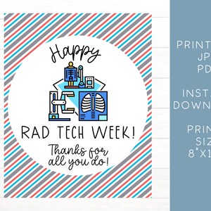 Rad Tech Week Printable Sign | Gift for Rad Techs | Radiology ...